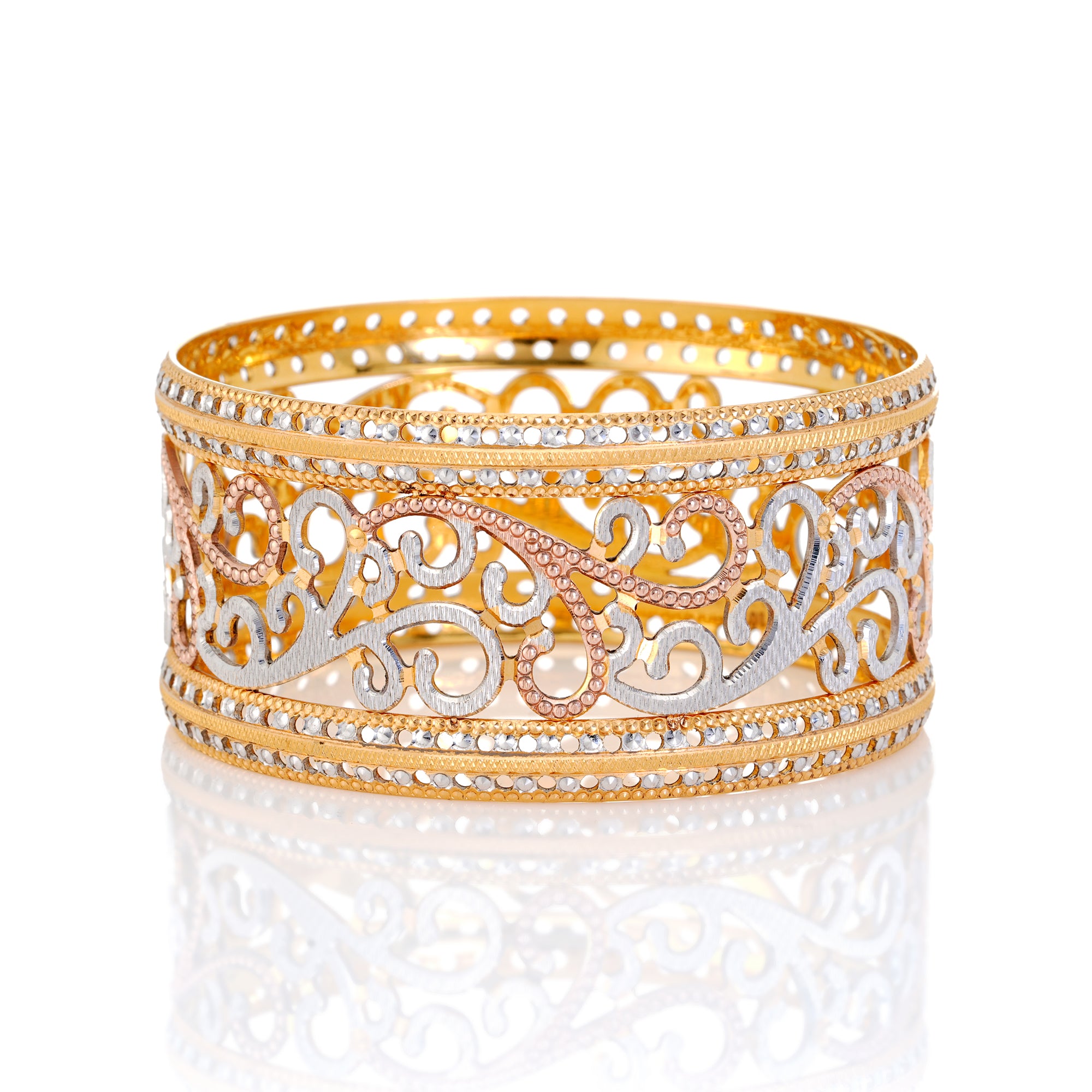Laser Cut Gold Bracelet MENS BRACELET FEATURING LASER CUT, DULL AND