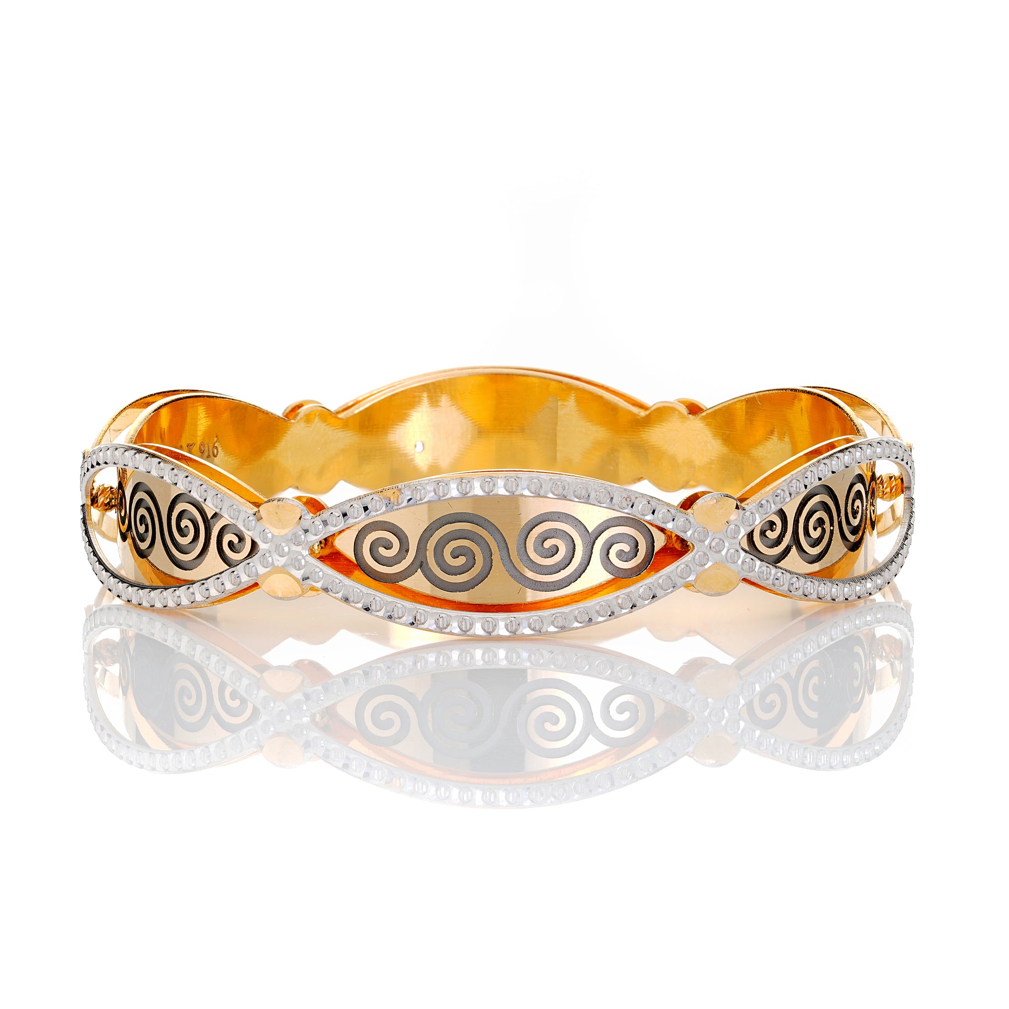 Shafri Two-Tone Bangle – Khanna Jewellers